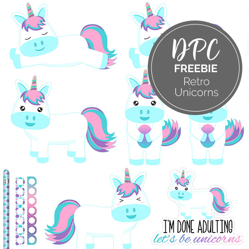 FREEBIE: Retro Unicorns | DPC Digitals