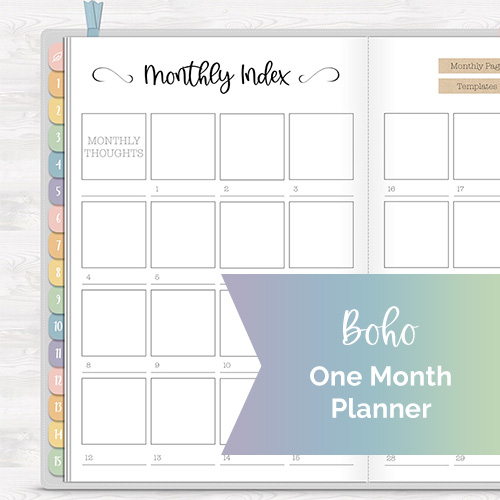 FREEBIE: Boho One Month Notebook | DPC Digitals