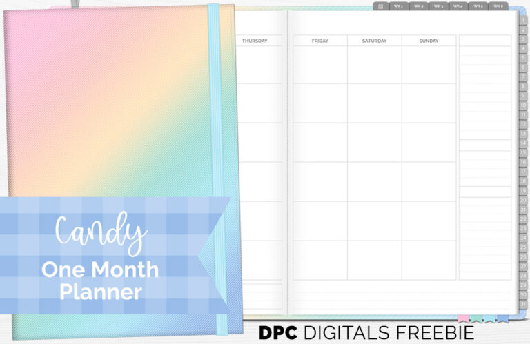 FREEBIE: Candy Theme One Month DIY Planner | DPC Digitals